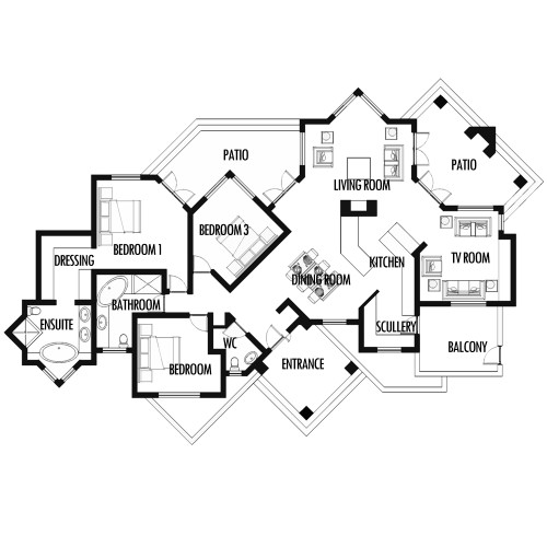 3-bedroom-200m2-house-plan-500x500 - SARGROUPE | SARDEIC - SARDIAG